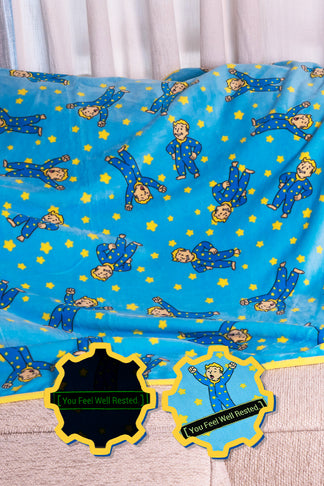 Fallout Well Rested Throw Blanket – Official Bethesda Gear Store