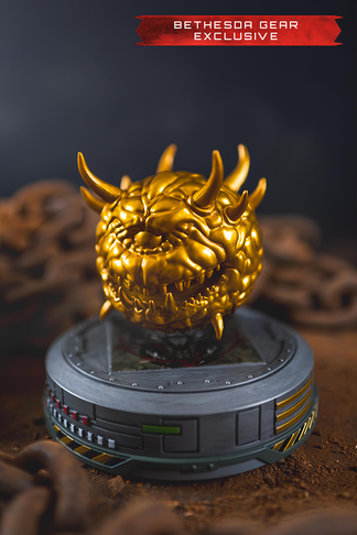 DOOM (1993) Floating Golden Cacodemon Figurine (Bethesda Gear Exclusiv ...