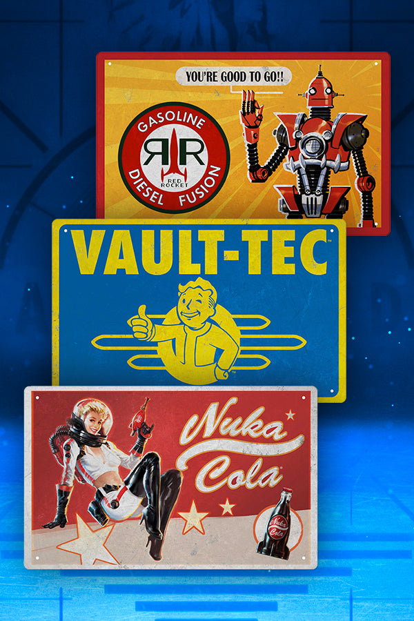Fallout Essential Tin Sign Set – Official Bethesda Gear Store
