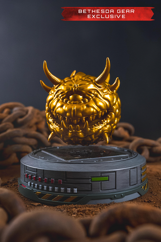 DOOM (1993) Floating Golden Cacodemon Figurine (Bethesda Gear Exclusiv ...