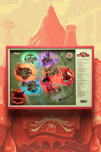 Fallout Nuka-World Map Light-Up Shadowbox – Official Bethesda Gear Store