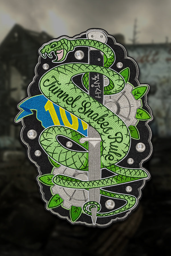 Fallout Tunnel Snakes Rule Chain Stitch Patch – Official Bethesda Gear ...
