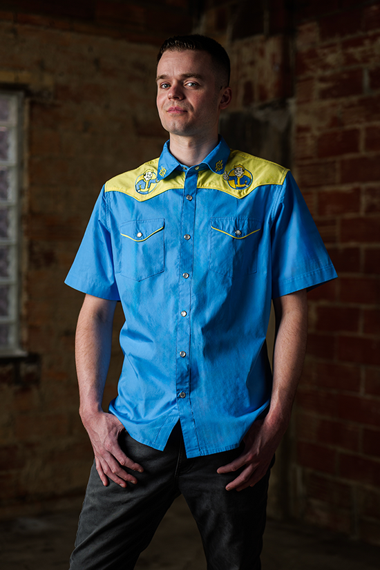 Fallout Vault-Tec Cowboy Button-Up Shirt – Official Bethesda Gear Store
