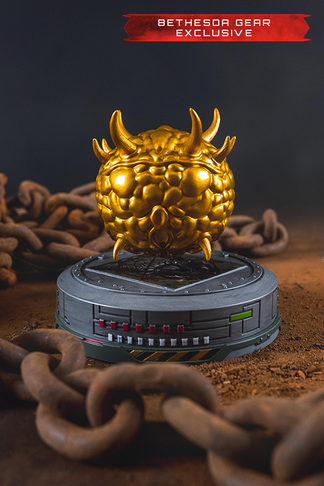 DOOM (1993) Floating Golden Cacodemon Figurine (Bethesda Gear Exclusiv ...