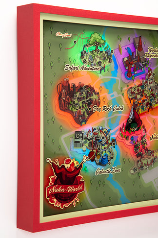 Fallout Nuka-World Map Light-Up Shadowbox – Official Bethesda Gear Store