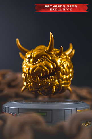 DOOM (1993) Floating Golden Cacodemon Figurine (Bethesda Gear Exclusiv ...